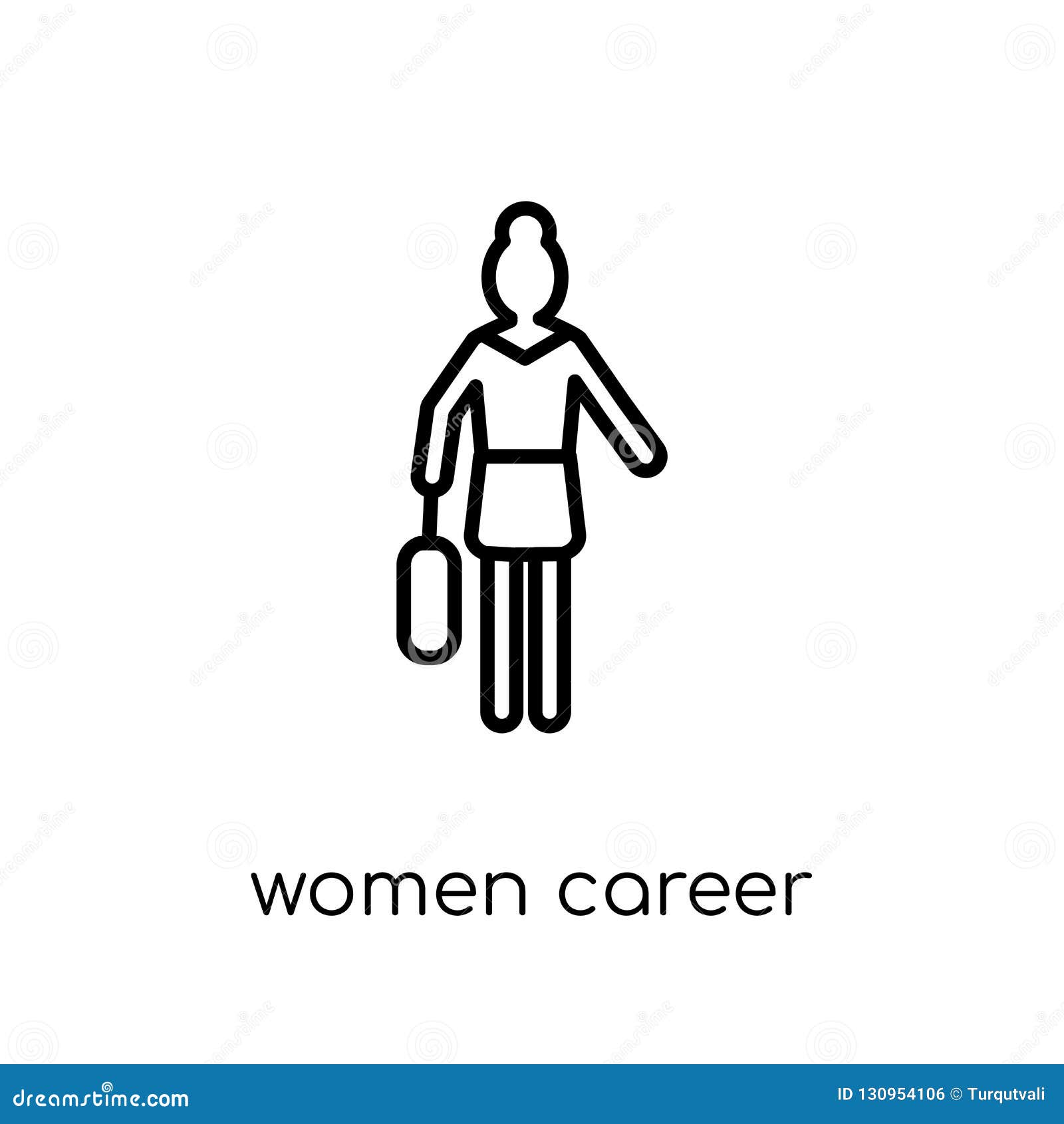 Women Career Icon Trendy Modern Flat Linear Vector Women Career Stock