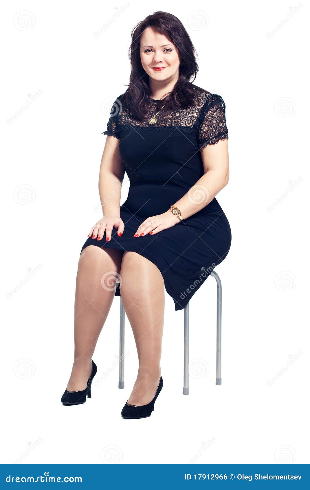 Women on chair. stock photo. Image of dress, black, smiling - 17912966