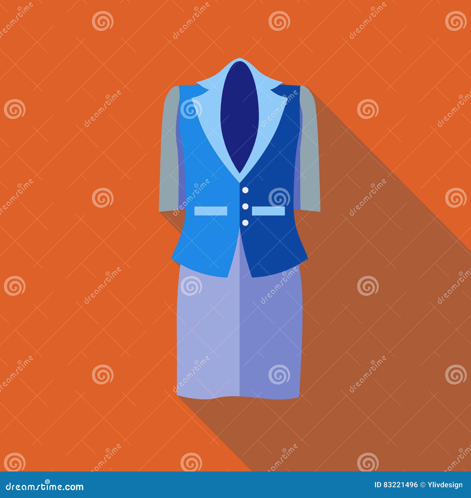 Women Classic Suit Icon, Flat Style Stock Vector - Illustration of ...