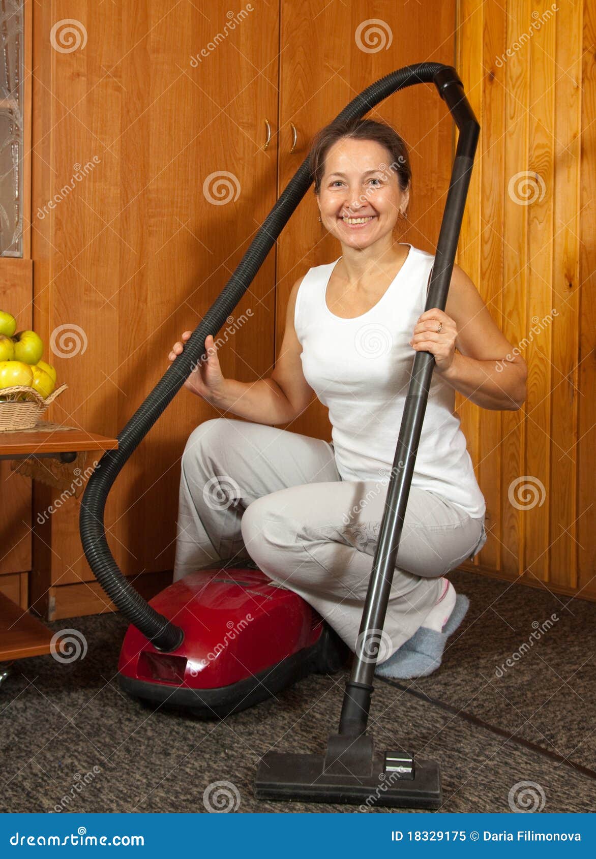 Women Cleaning Her Living Room Stock Image - Image of house, housework ...