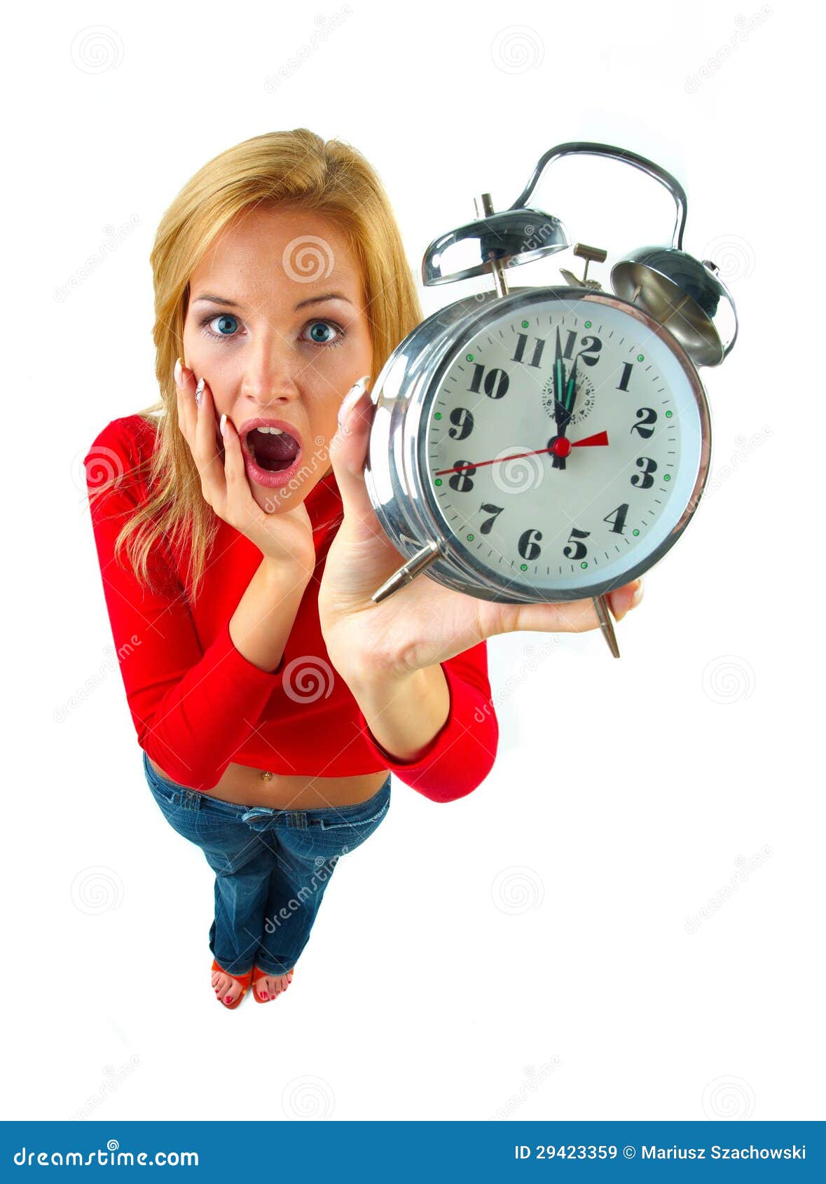 Women with clock stock image. Image of hours, fisheye - 29423359
