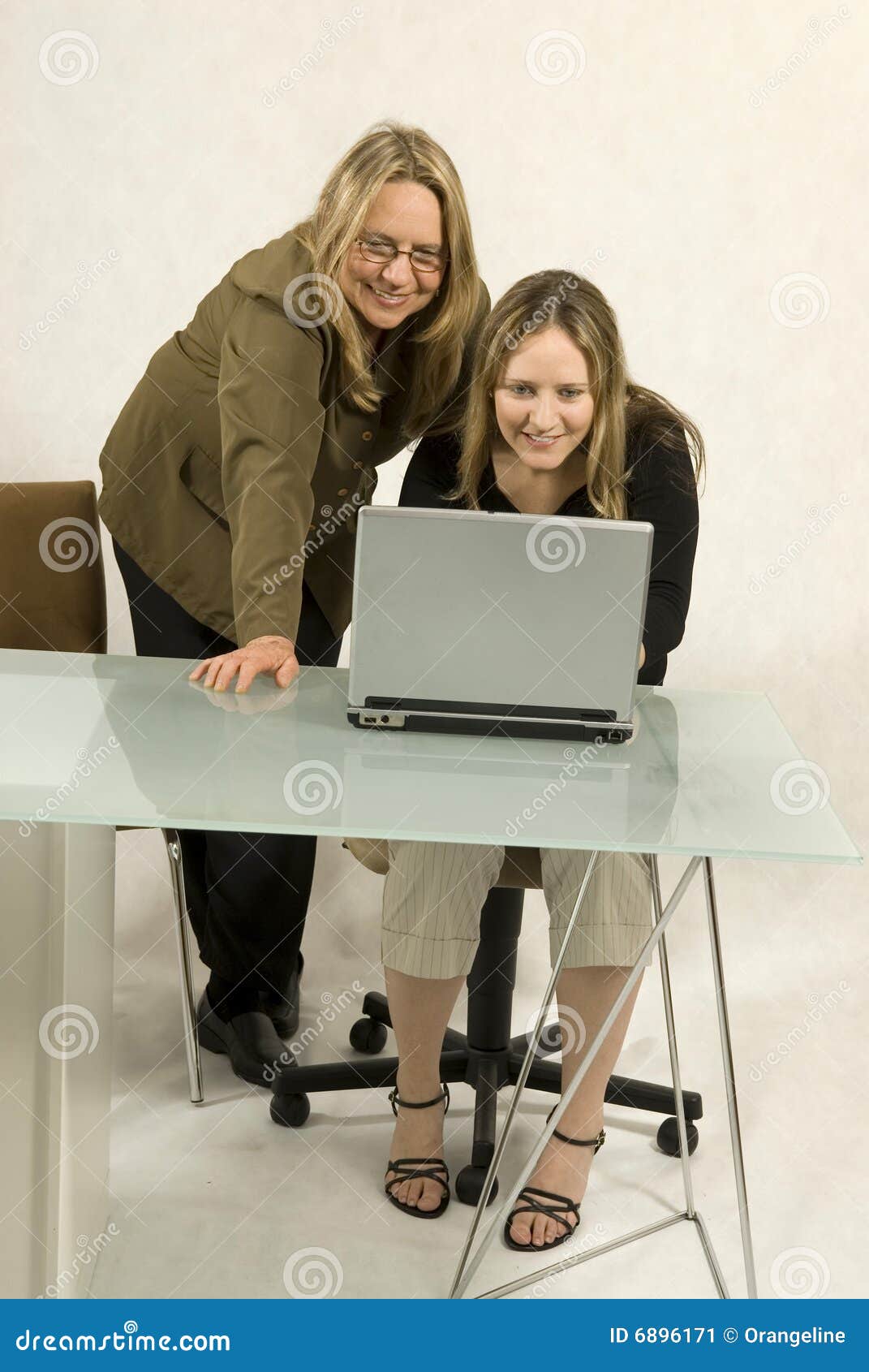 Women with Computer stock image. Image of office, inside - 6896171