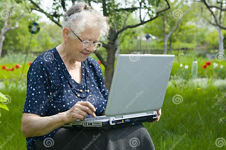 Women in computer stock photo. Image of seniors, grandmother - 786292