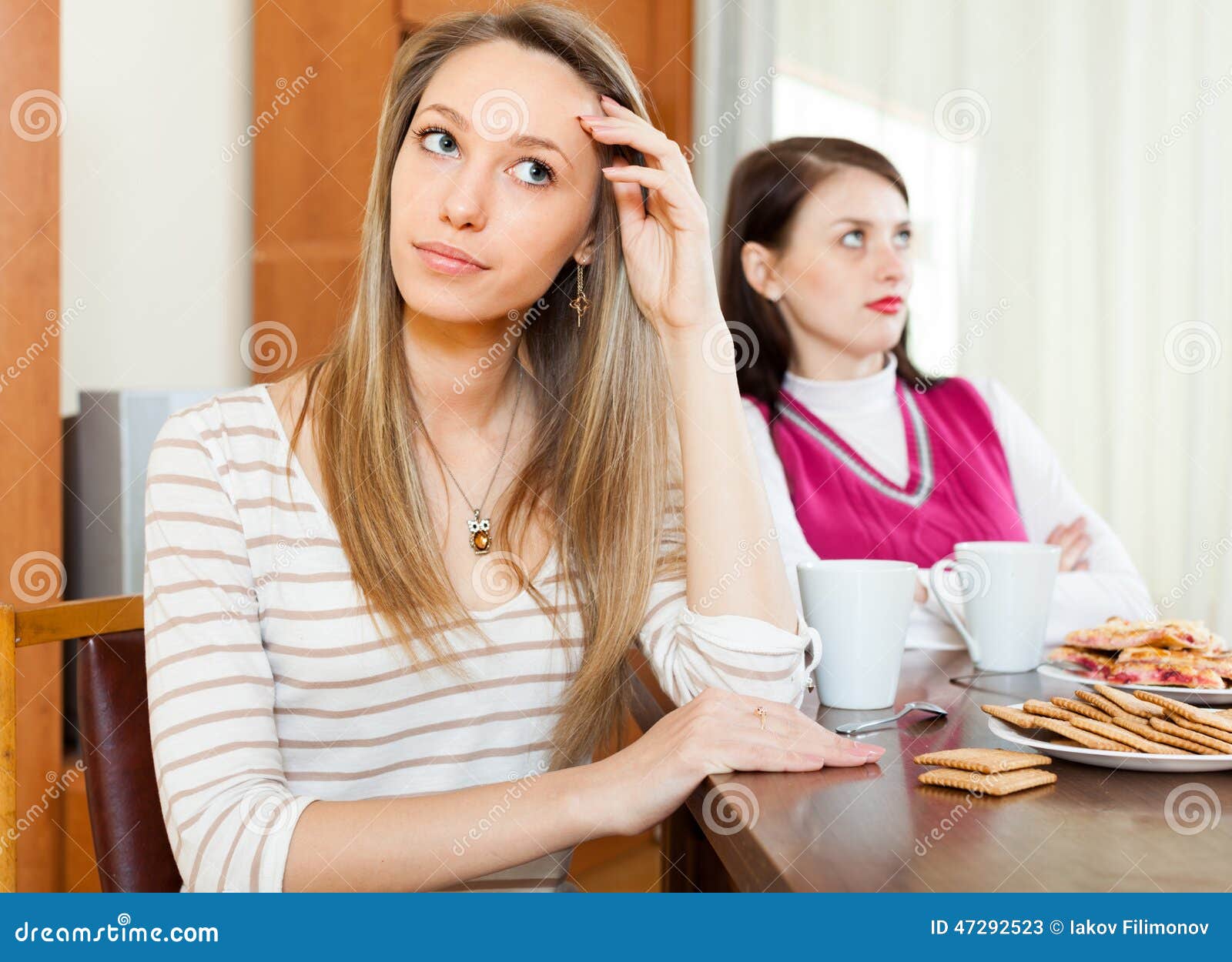 Women after Conflict at Table Stock Image - Image of expression, food ...