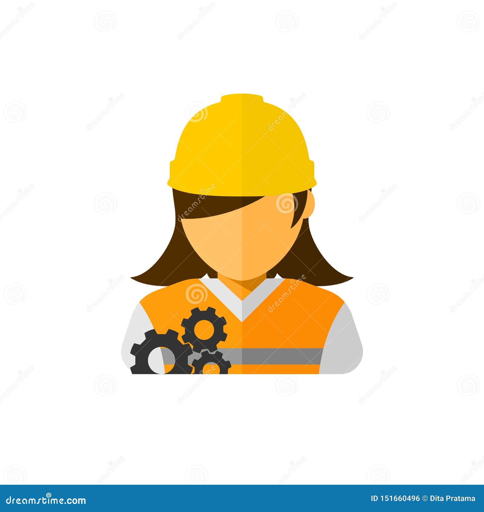Women Construction Worker Avatar Vector. Stock Illustration ...