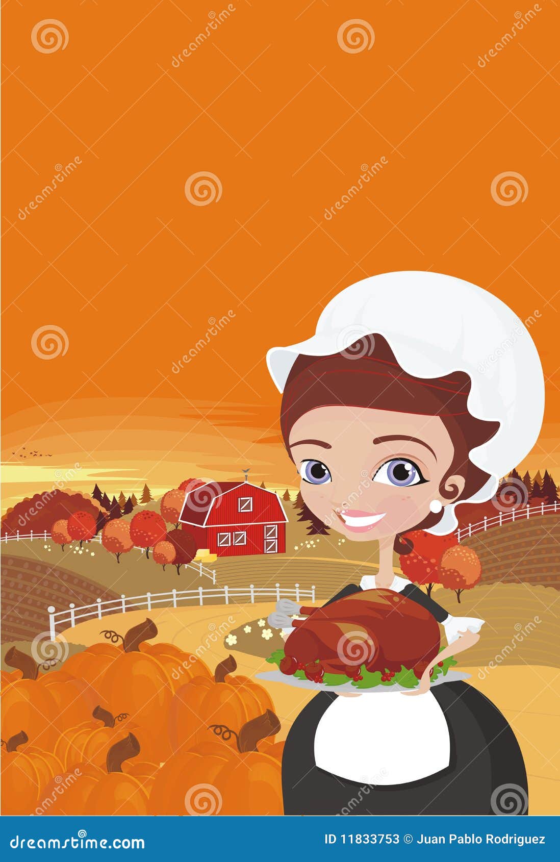Women cooks turkey stock illustration. Illustration of farm - 11833753