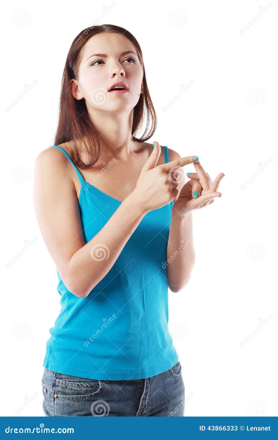 Women counting stock image. Image of gesturing, beautiful - 43866333