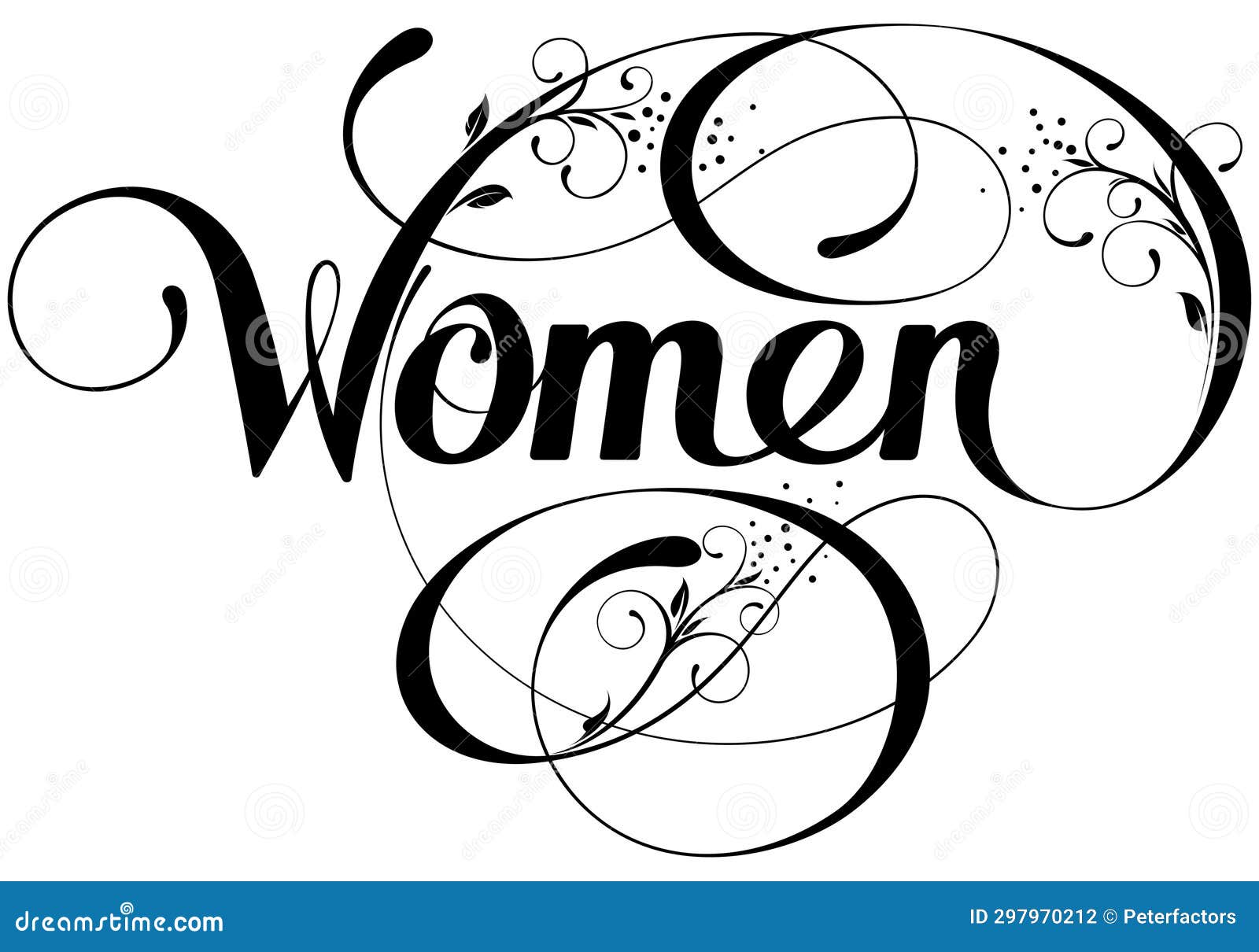Women - Custom Calligraphy Text Stock Illustration - Illustration of ...