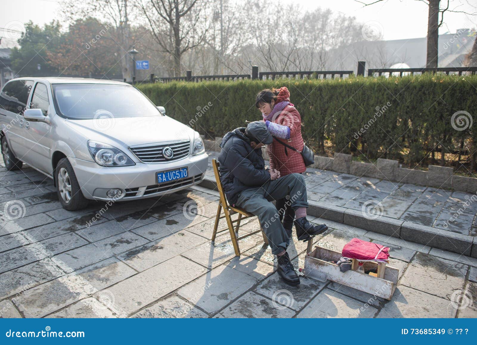 Women dig ear wax editorial stock image. Image of tree - 73685349
