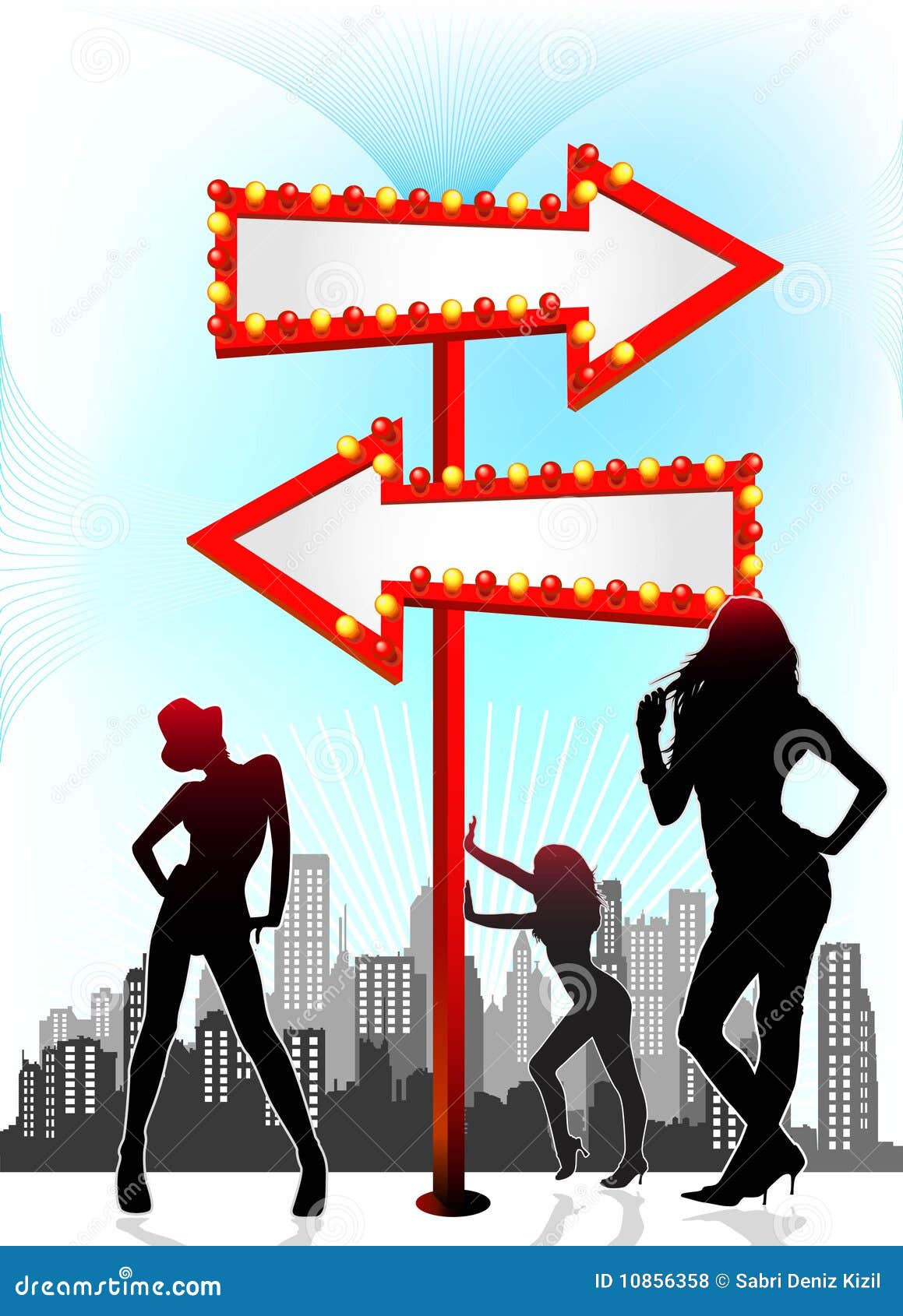 Women with Direction Vector Stock Vector - Illustration of tracing ...