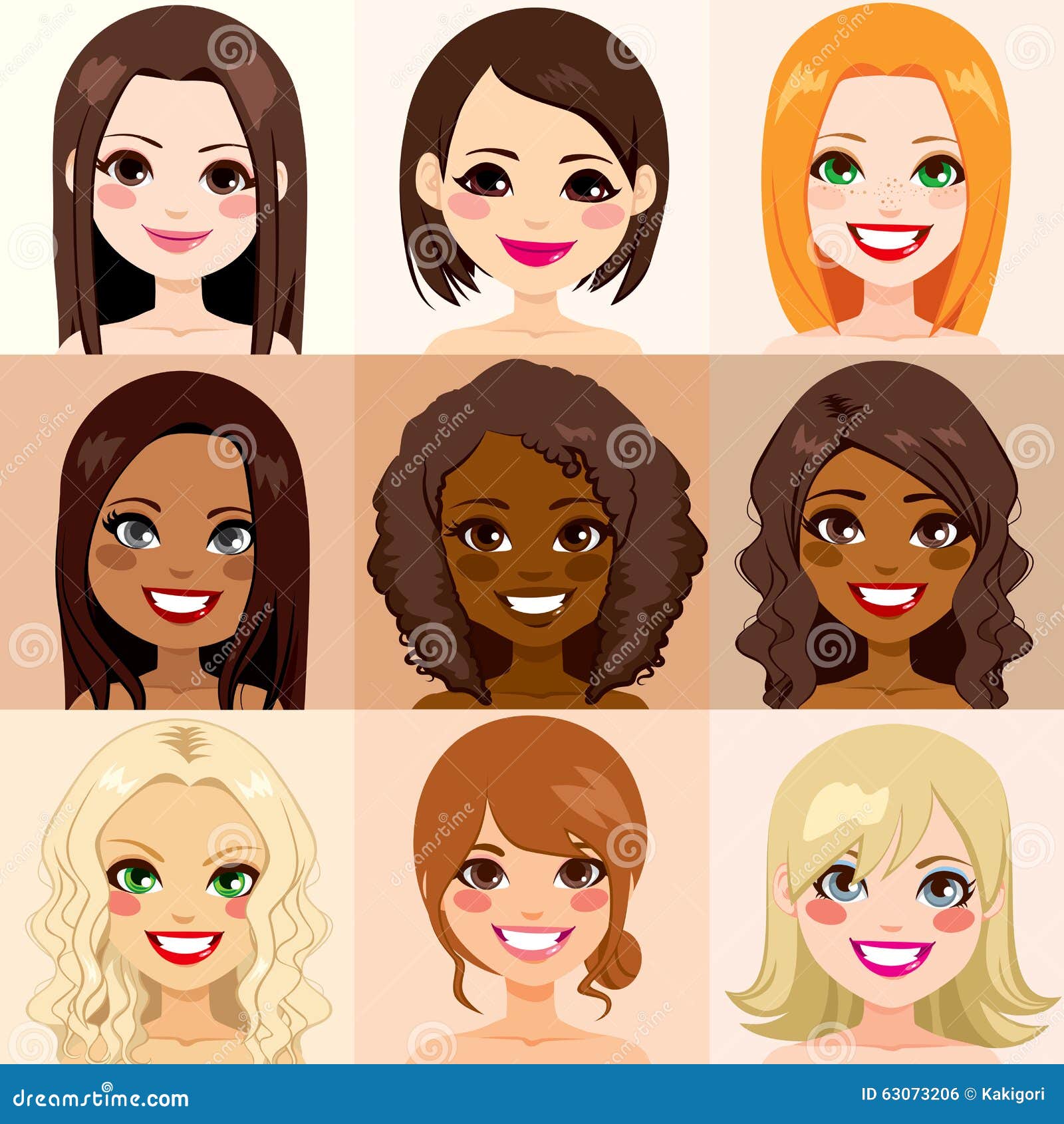 Women Diversity Skin stock vector. Illustration of african - 63073206