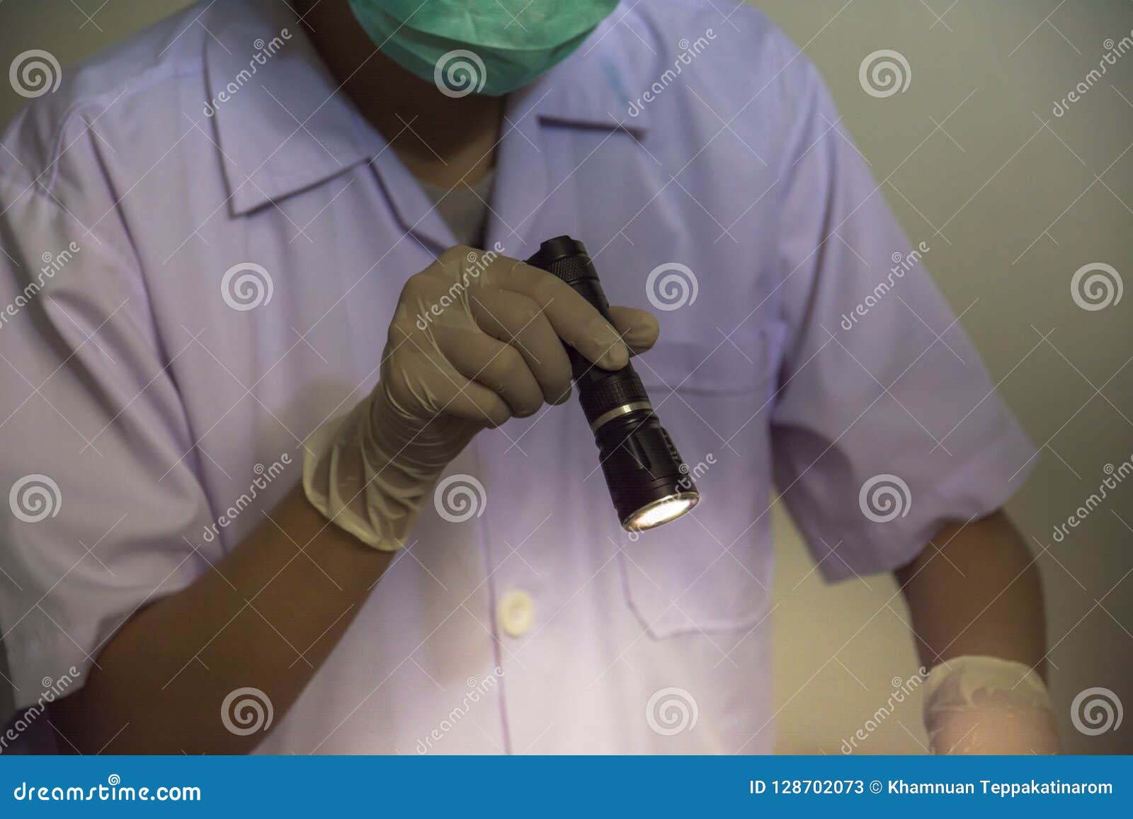 Women Doctor Using a Flashlight Stock Image - Image of medical ...
