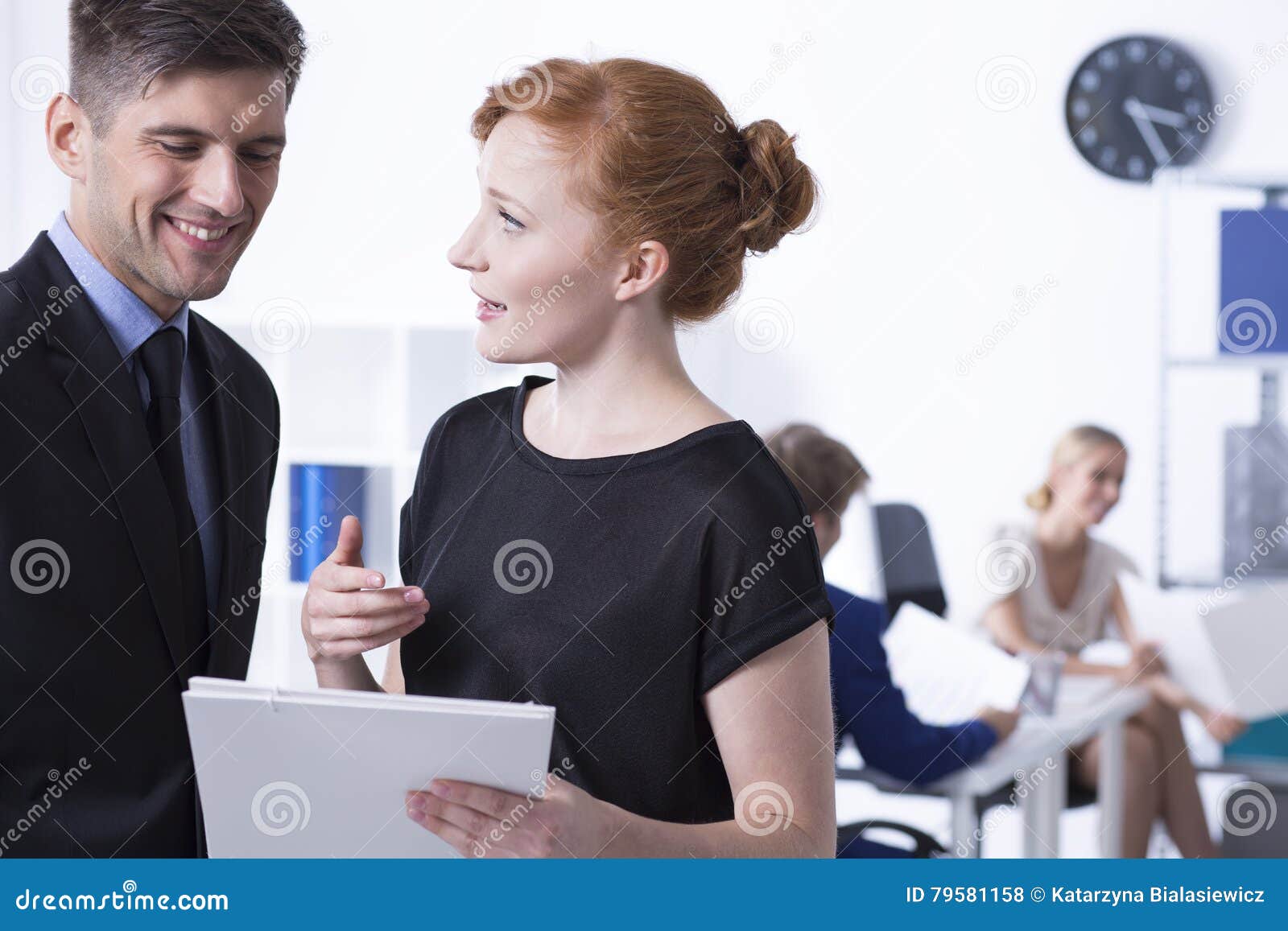 Women with Documents Talking To Her Boss Stock Photo - Image of advice ...