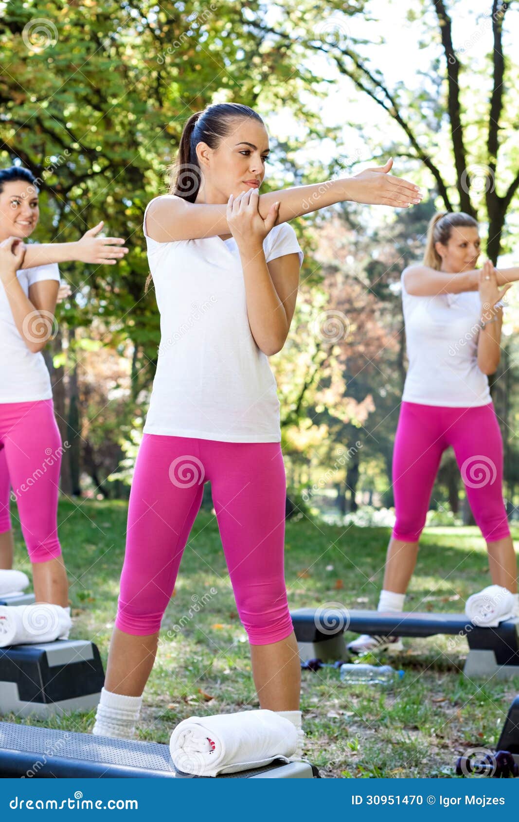 Women doing exercises stock photo. Image of outdoor, person - 30951470