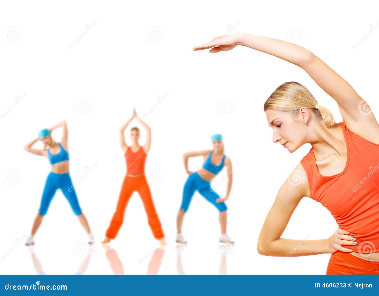Women Doing Fitness Exercise Stock Image - Image of isolated, energy ...