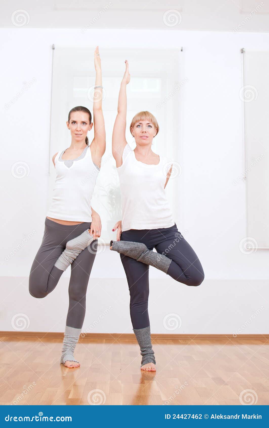 Women Doing Yoga Exercise at Gym Stock Photo - Image of friend ...