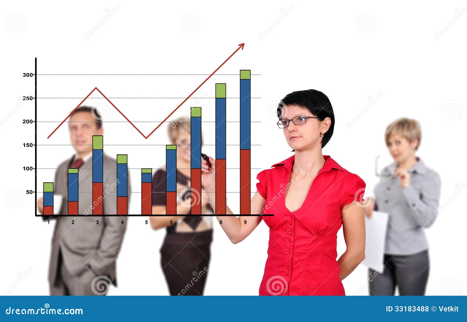 Women drawing graph stock photo. Image of growing, business - 33183488