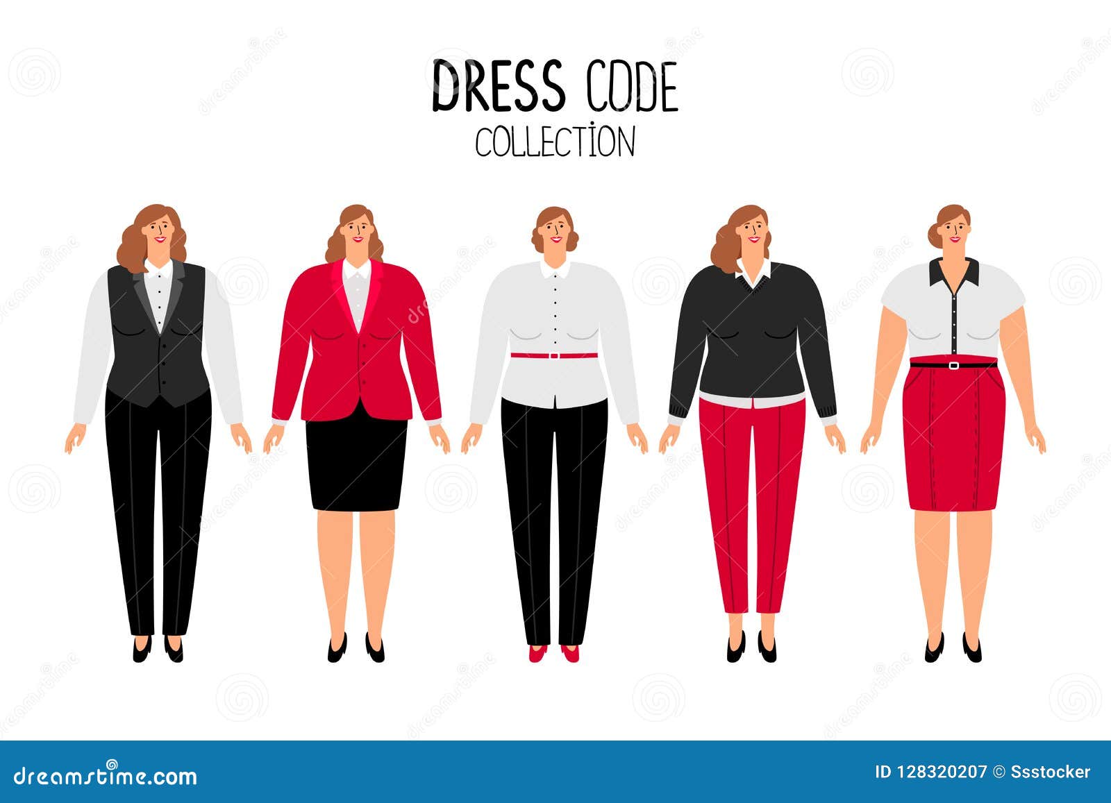 Women dress code stock vector. Illustration of fashion - 128320207