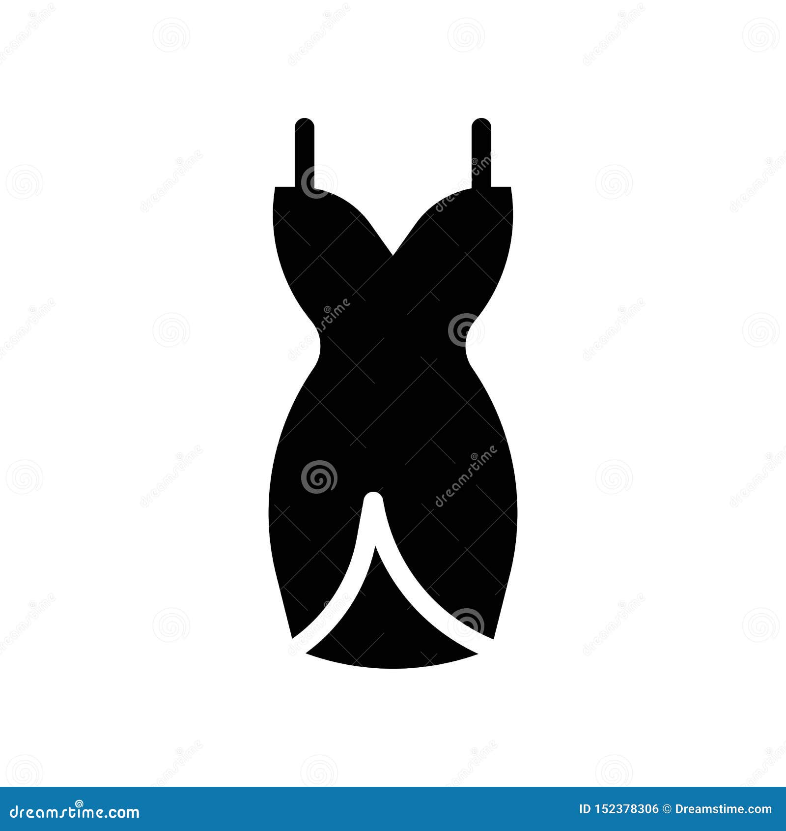 Women Dress Vector Illustration, Solid Style Icon Stock Vector ...