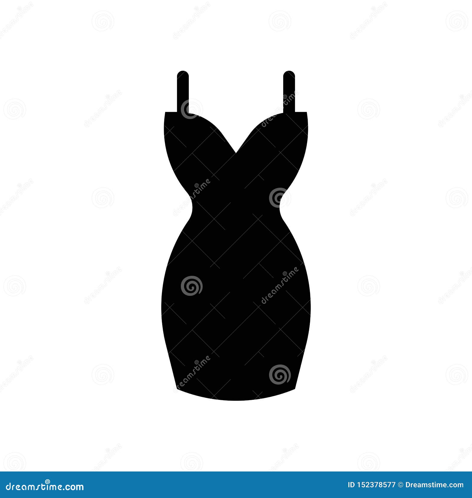 Women Dress Vector Illustration, Solid Style Icon Stock Vector ...