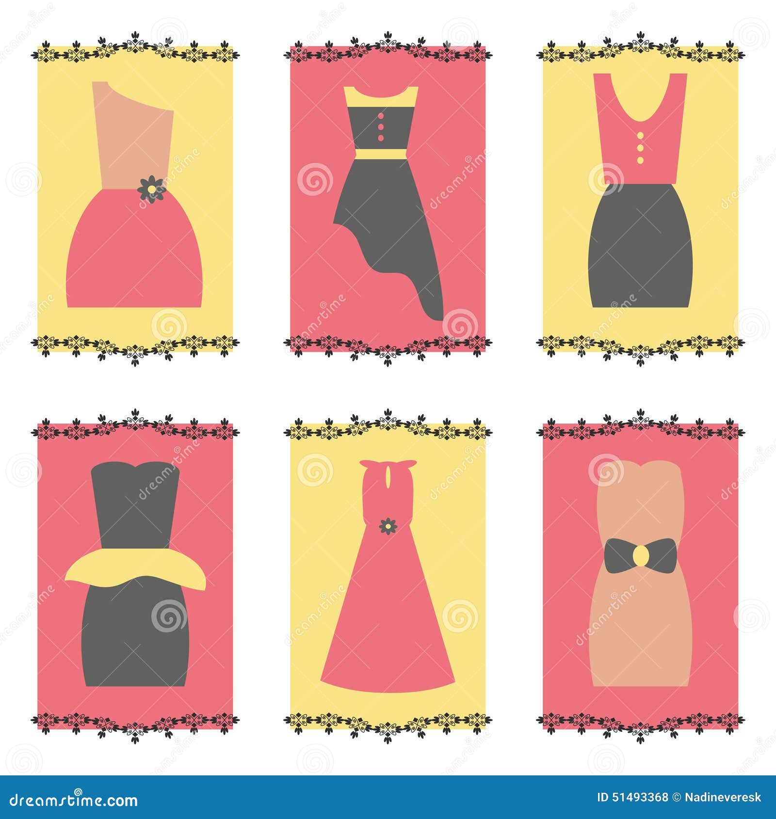 Women dresses icon set stock vector. Illustration of graphic - 51493368