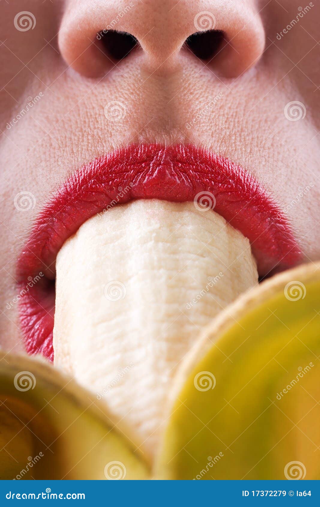 Women eating banana stock image. Image of lipstick, healthcare - 17372279