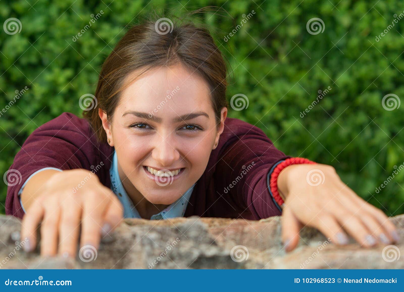 Women on the Edge of the Wall Stock Image - Image of classical, posing ...