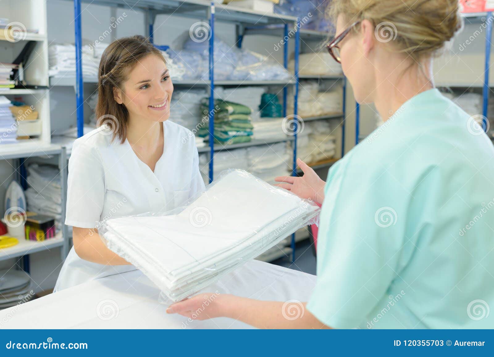 Women Employees in Professional Laundry Stock Image - Image of iron ...
