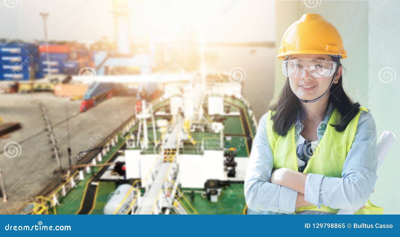 Women Engineering Wearing Yellow Helmet at Construct Stock Image ...