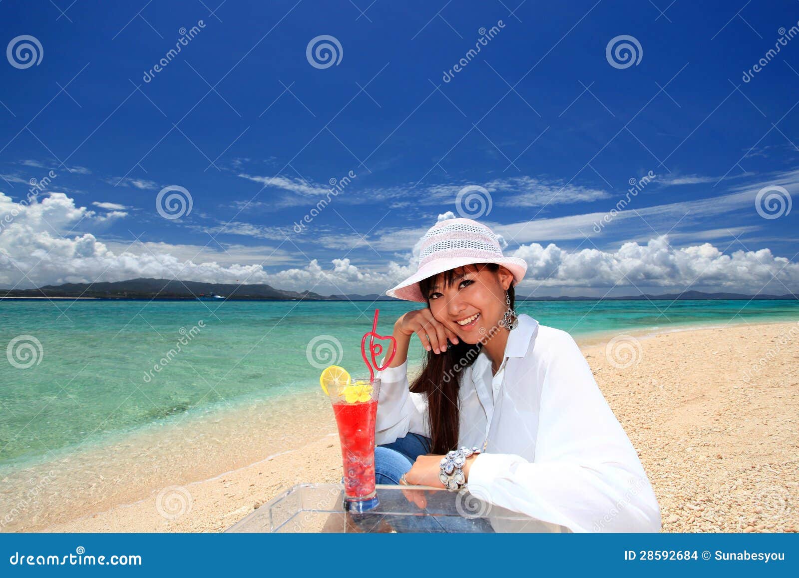 Women enjoy the sun. stock photo. Image of girl, beauty - 28592684