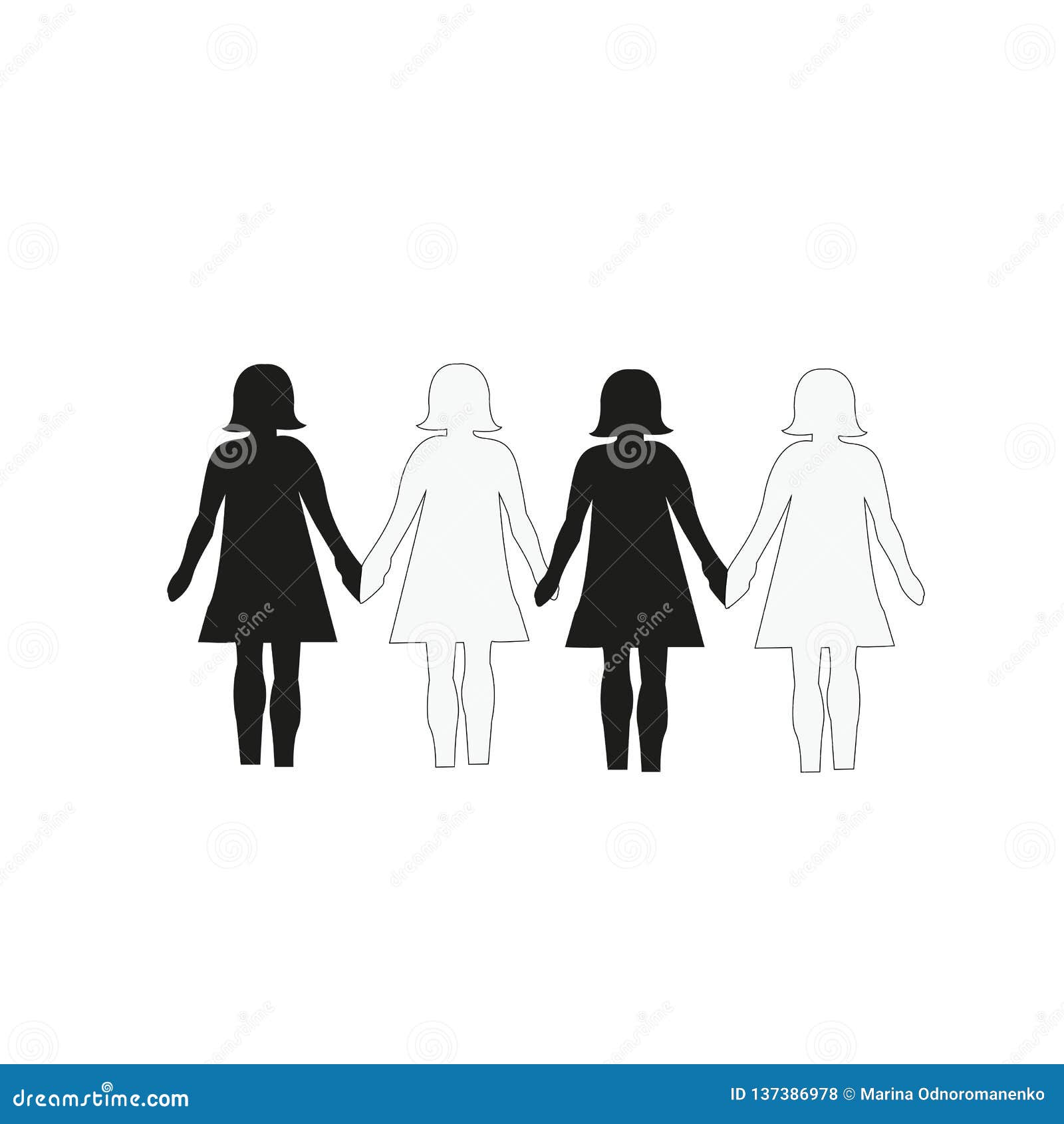 Women Equal and Have the Same Rights Stock Illustration - Illustration ...