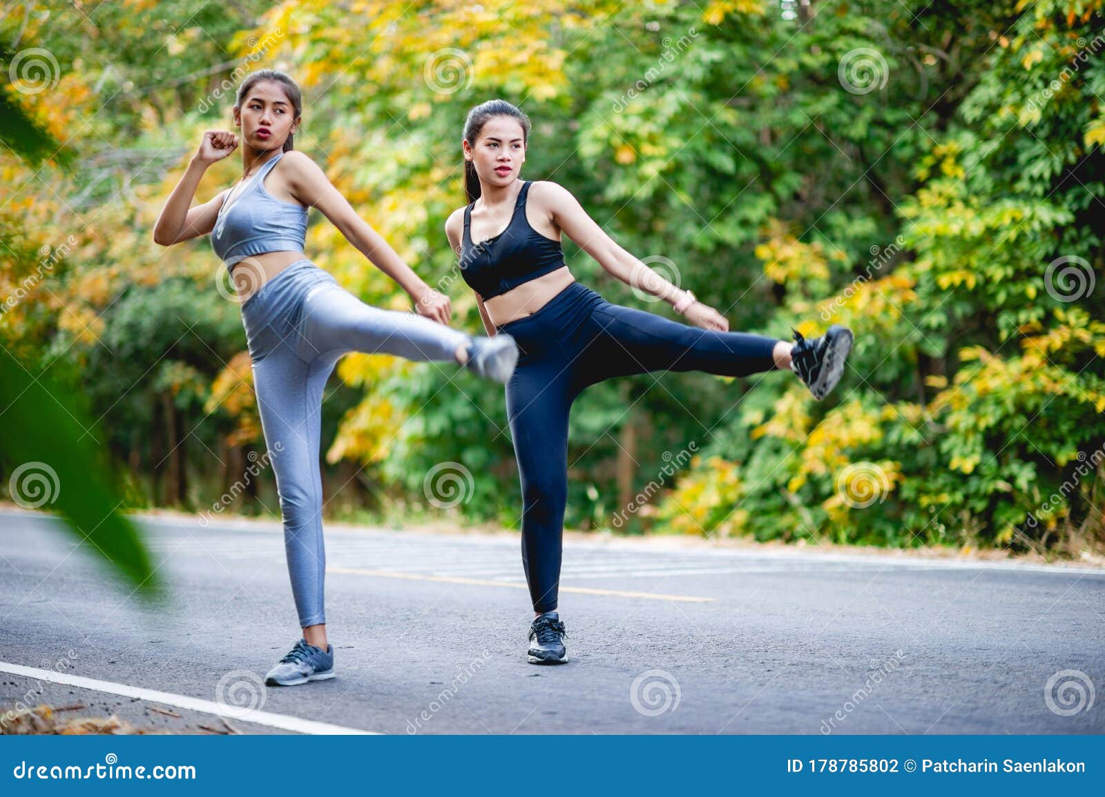Women Exercise Happily for Good Health. Exercise Concept Stock Photo ...