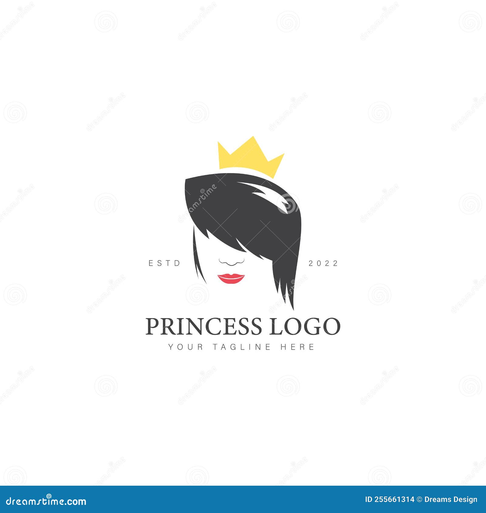 Women Face with Crown Logo Design Icon Illustration Stock Vector ...