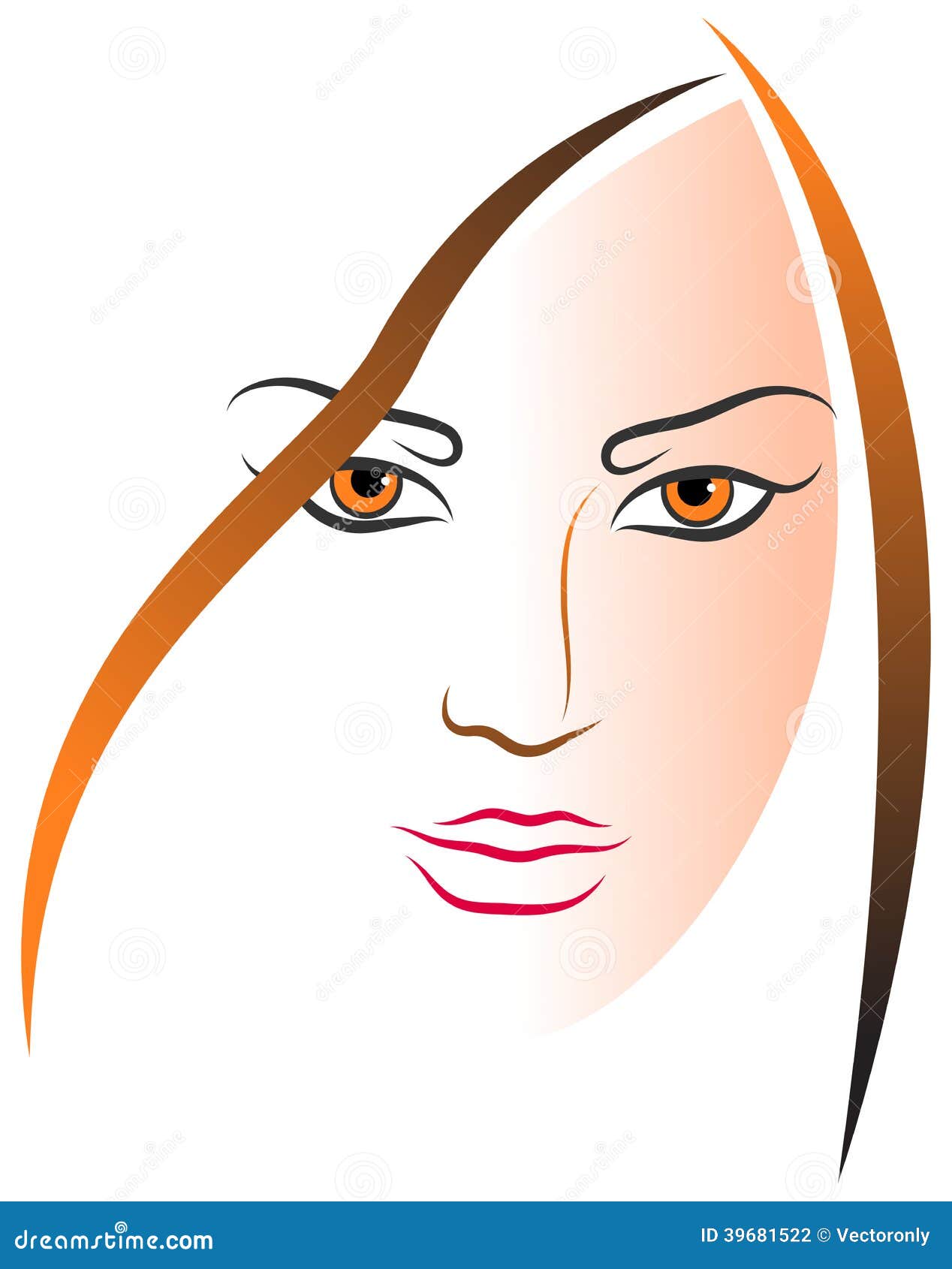 Women face stock vector. Illustration of eyelash, attractive - 39681522