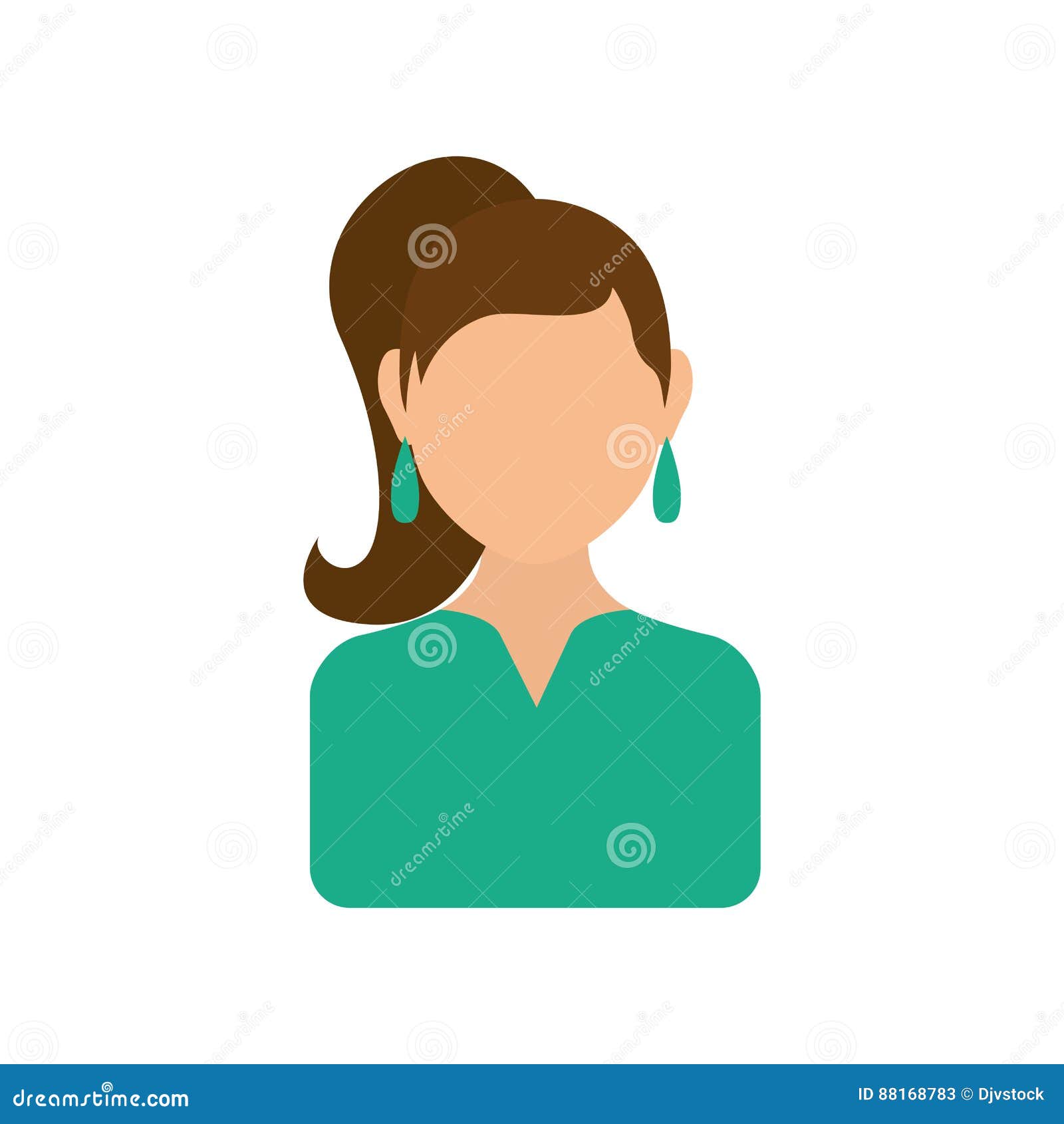 Women Faceless Avatars. Human Anonymous Portraits, Woman Round Vector ...