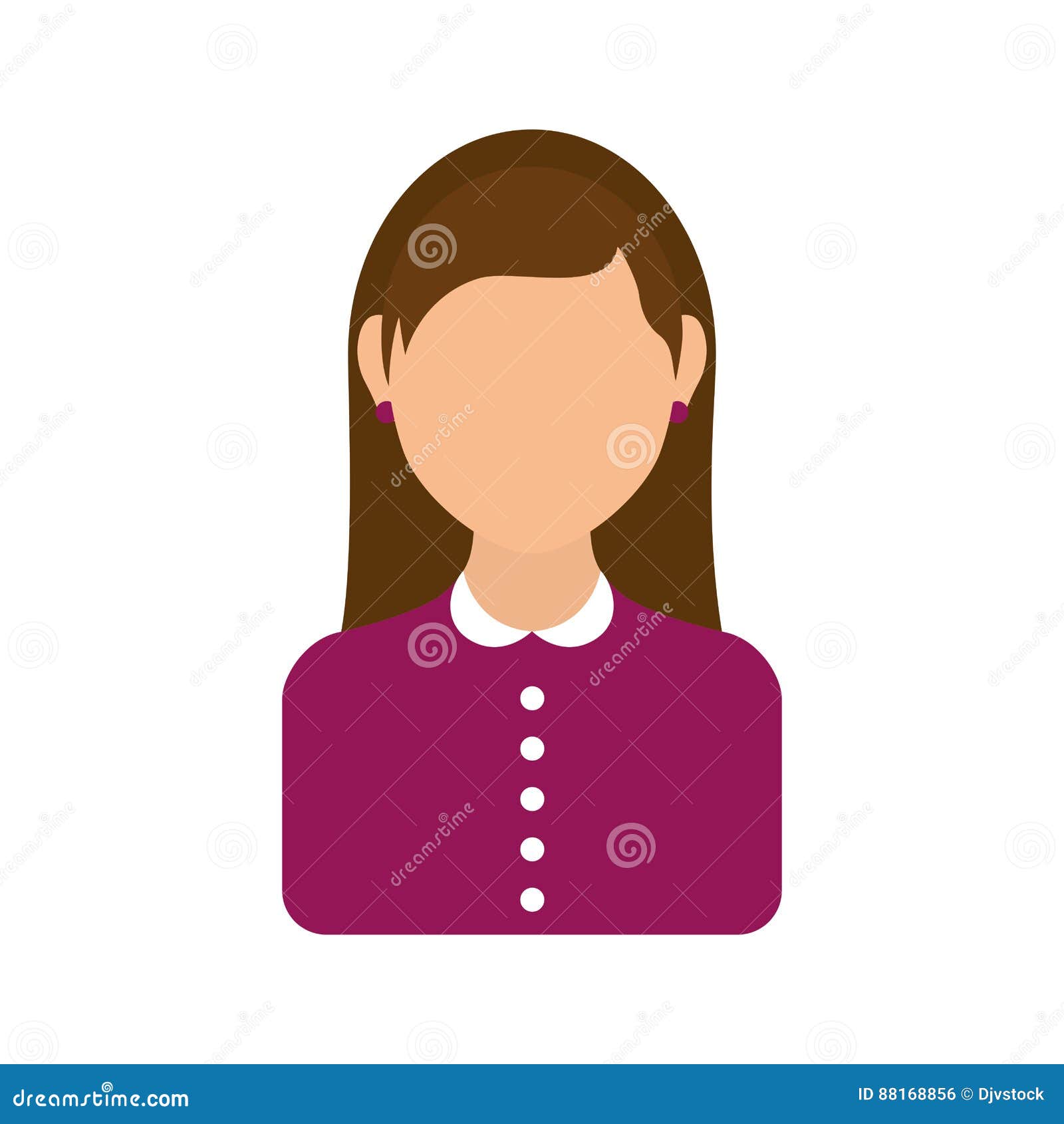 Women faceless profile stock illustration. Illustration of isolated ...