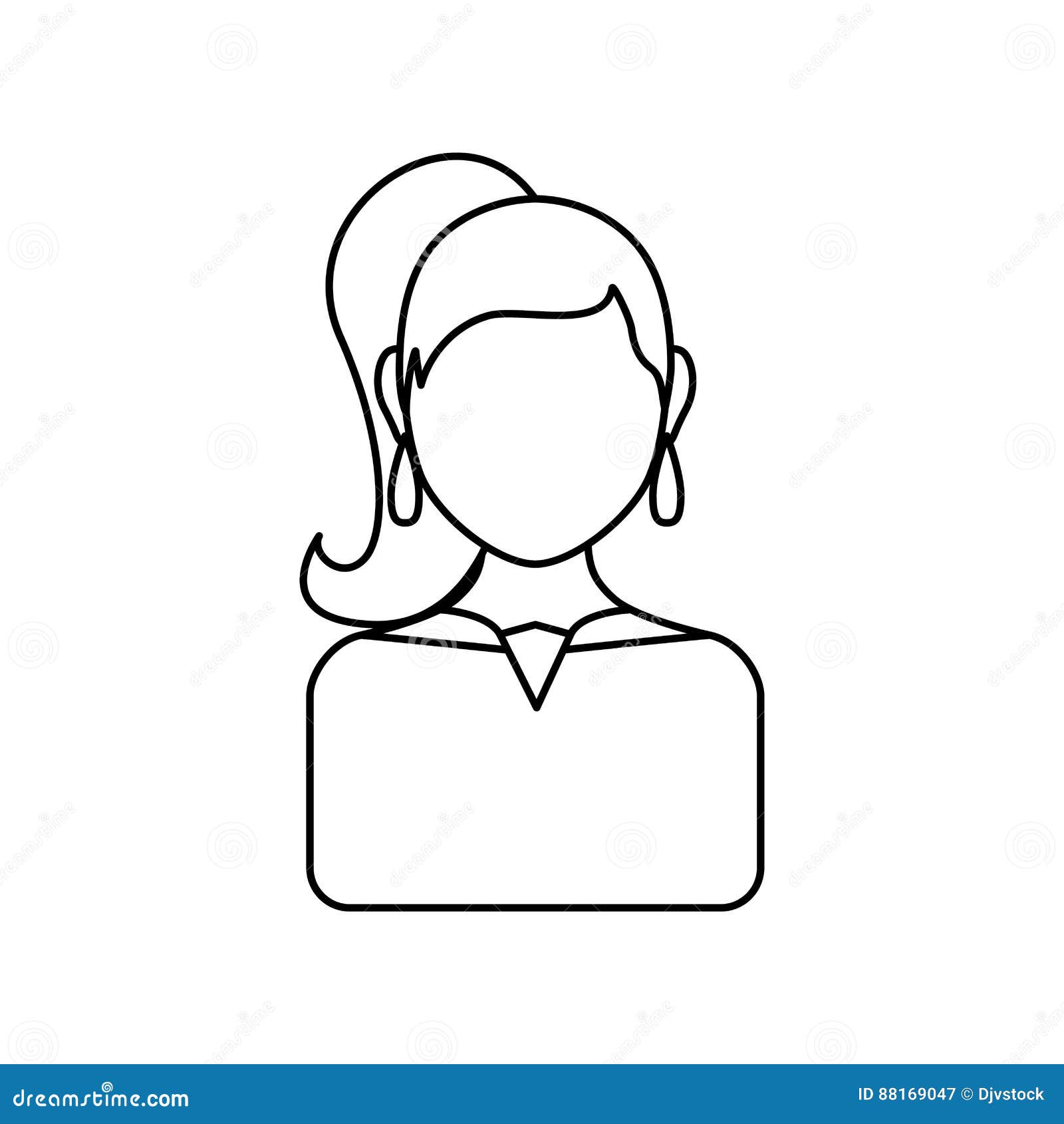 Women Faceless Avatars. Human Anonymous Portraits, Woman Round Vector ...