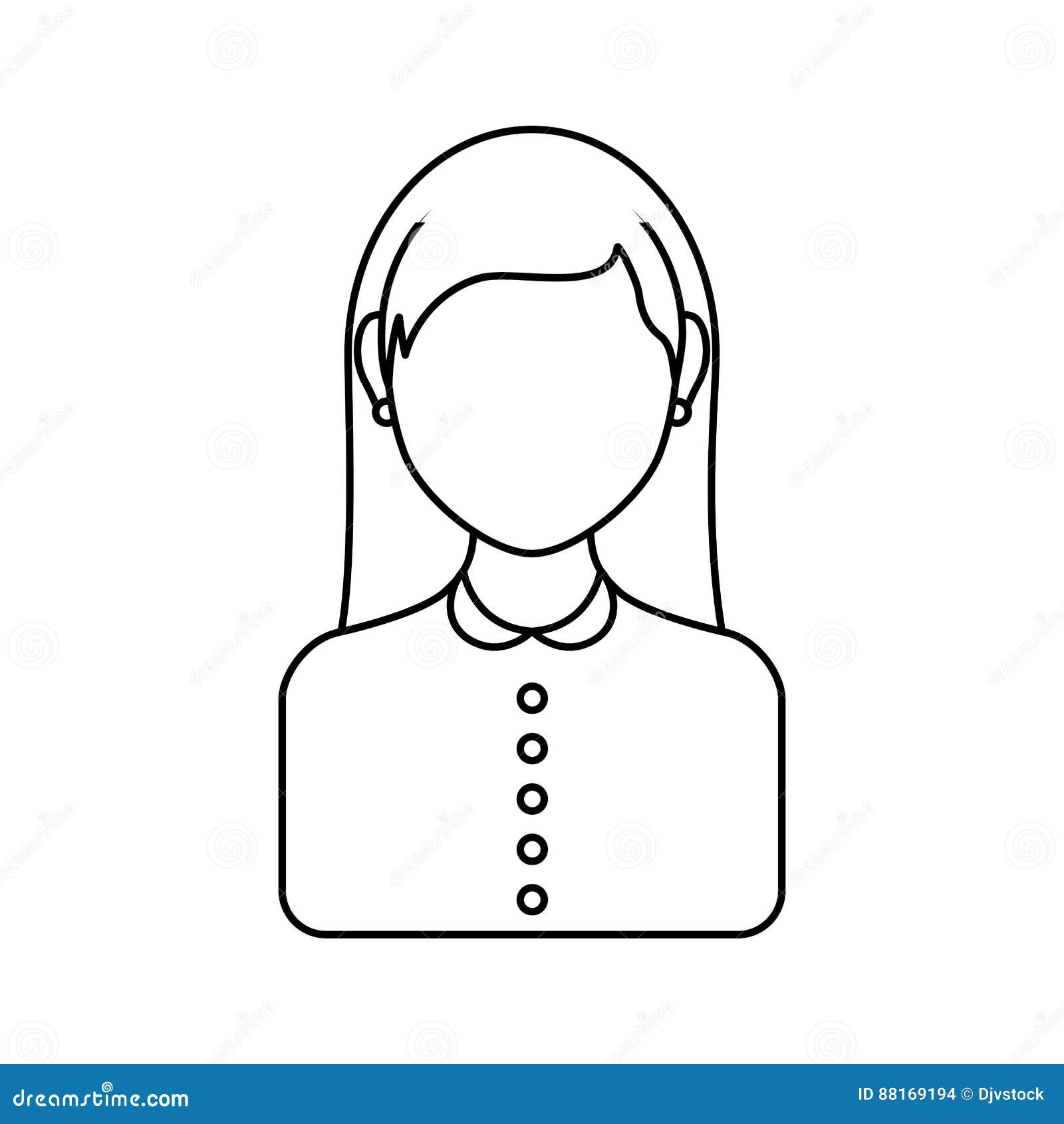 Women Faceless Avatars. Human Anonymous Portraits, Woman Round Vector ...