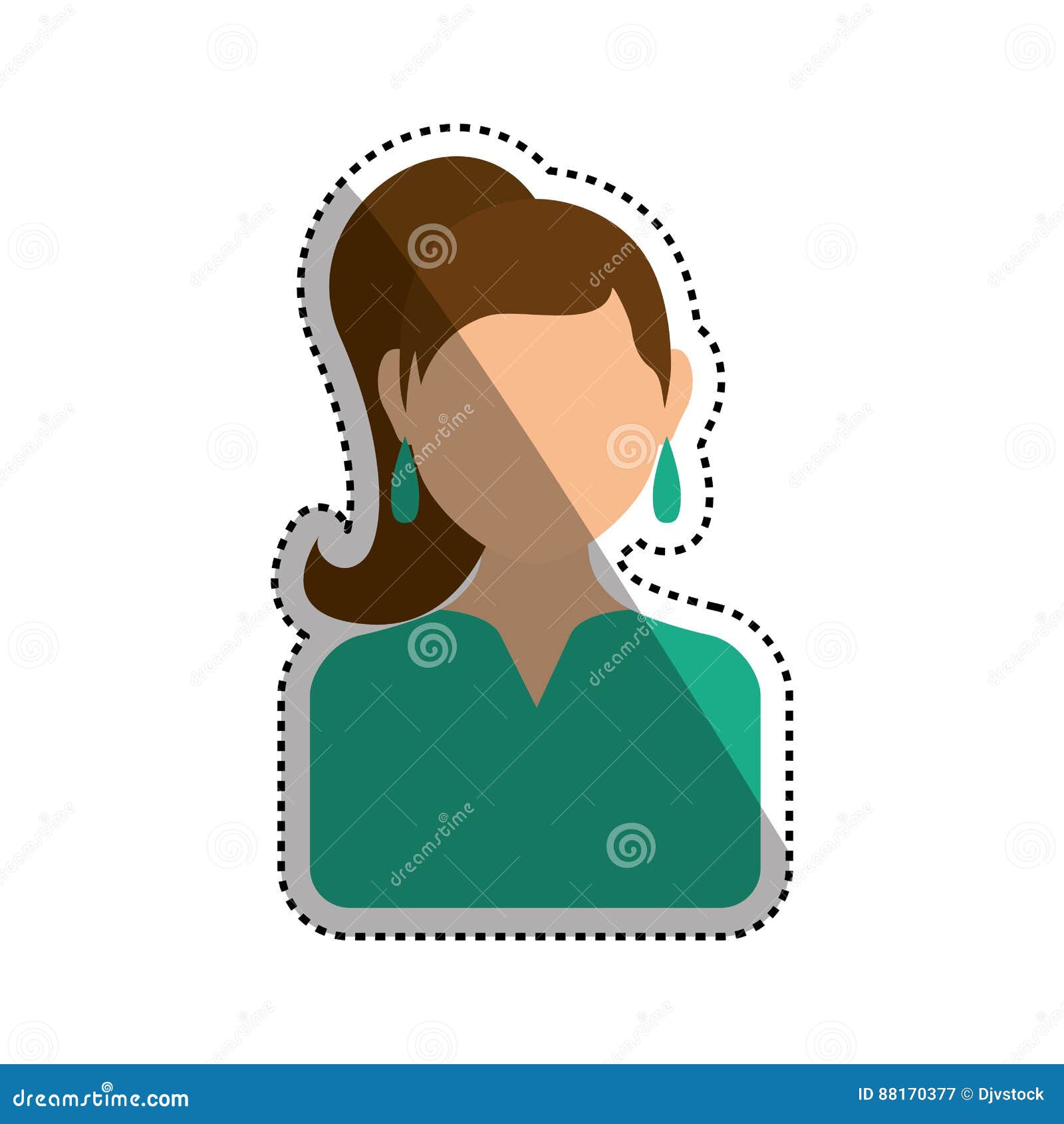 Women faceless profile stock illustration. Illustration of human - 88170377