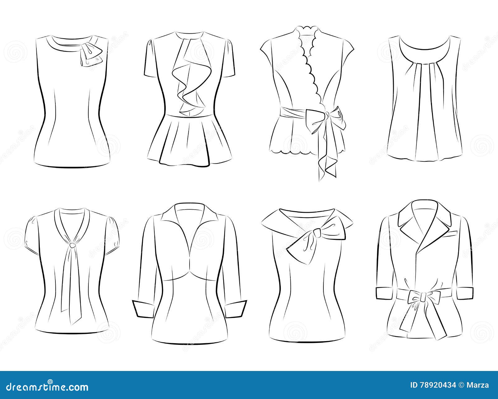 Women fashionable blouses stock vector. Illustration of fashionable ...
