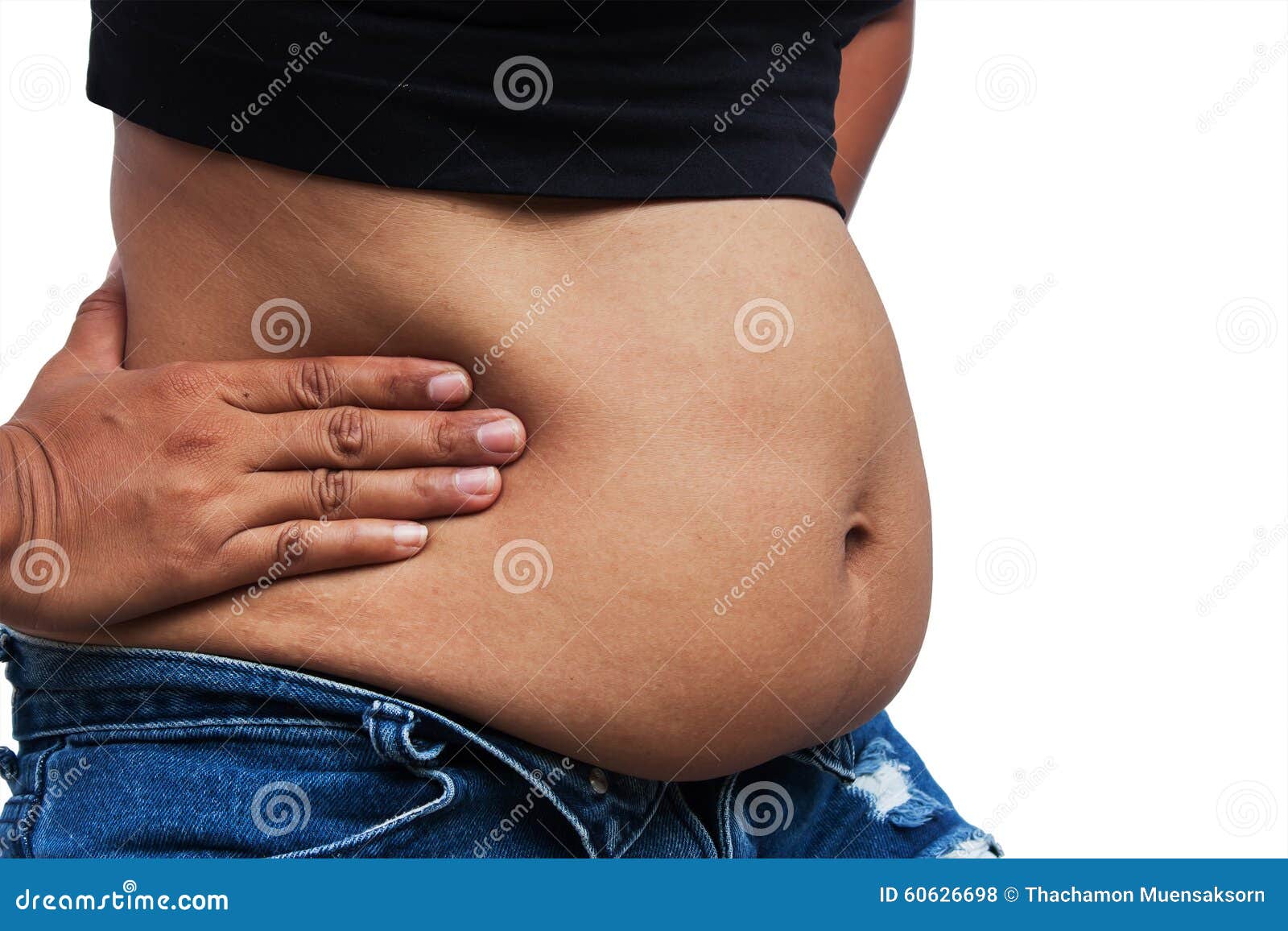 Women with fat belly stock photo. Image of hand, nutrition - 60626698