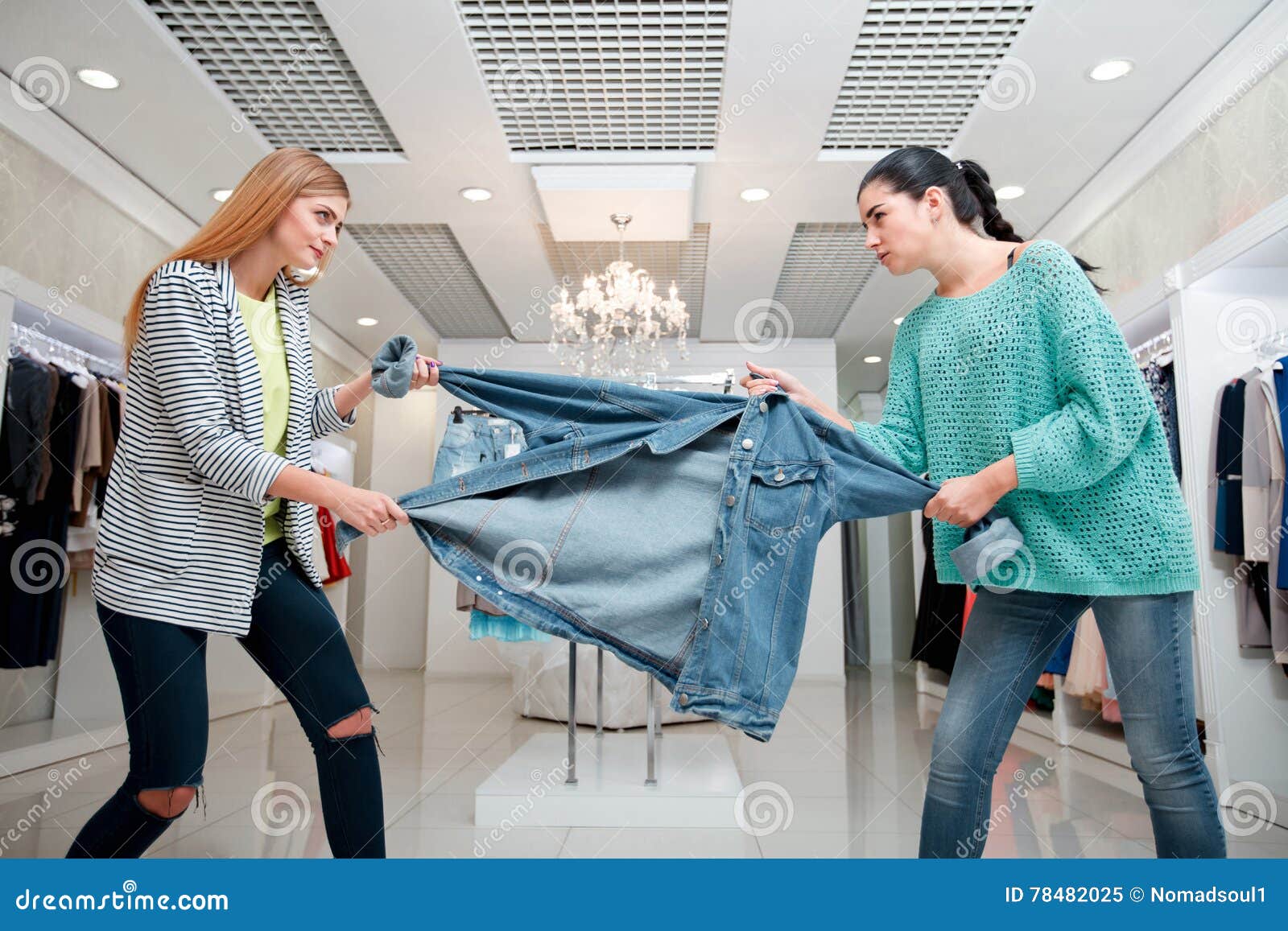 Women Fighting for a Jacket Stock Image - Image of customer, clothing ...