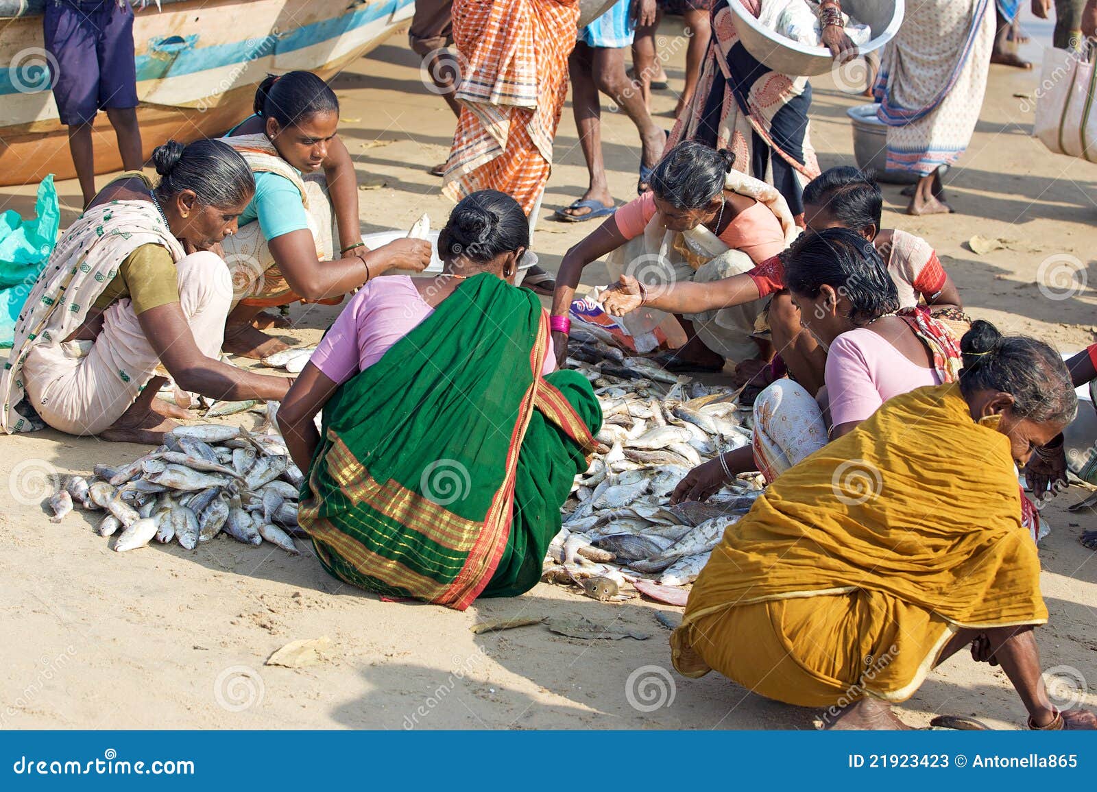 Women at the fish market editorial stock photo. Image of fish - 21923423