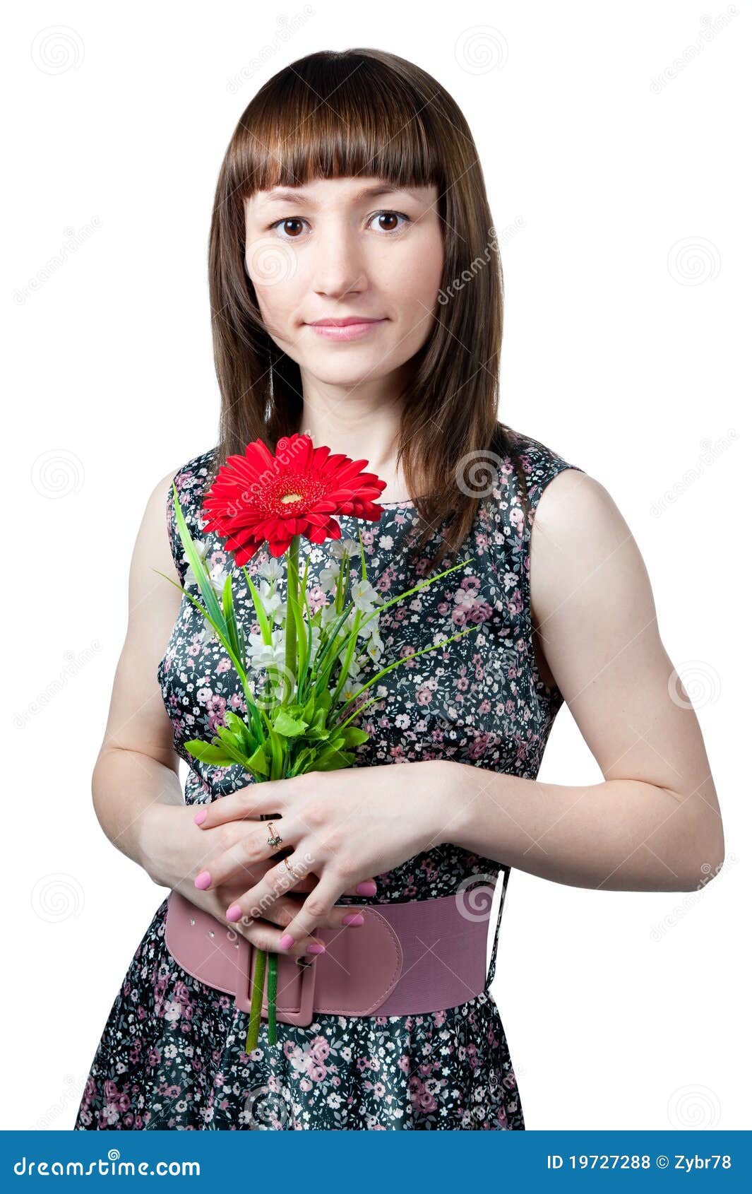 Women in Flower Pattern Dress Stock Photo - Image of beauty, girl: 19727288