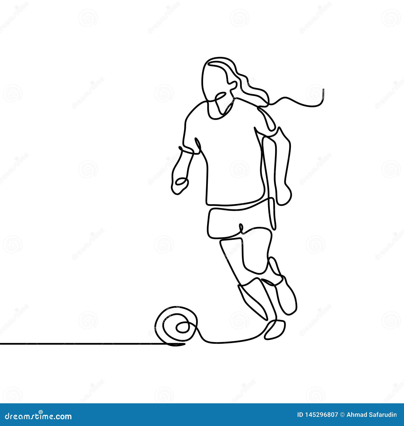 Women Football Player Continuous Line Art Drawing Stock Illustration ... Women Football Player Continuous Line Art Drawing Stock Illustration ...