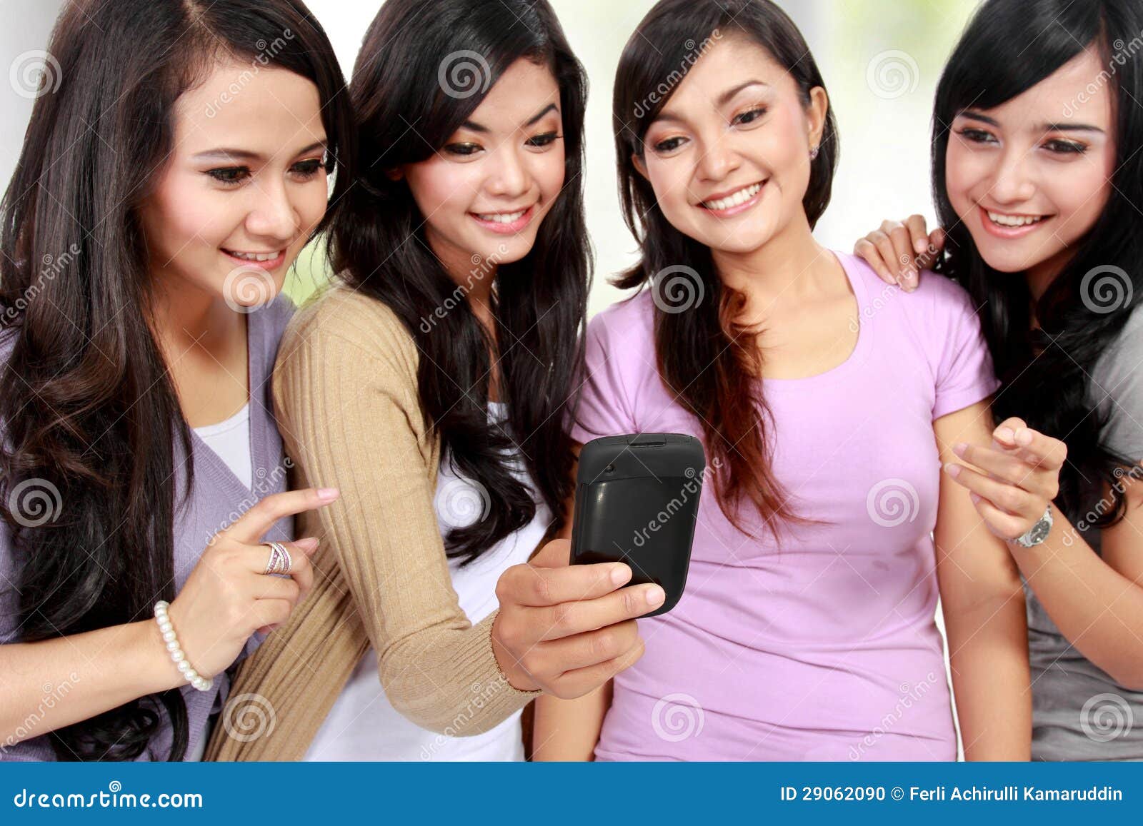 Women Friends at Home Using Handphone Stock Photo - Image of friends ...