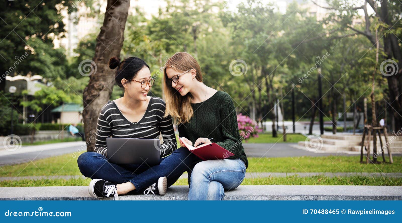 Women Friendship Studying Brainstorming Technology Concept Stock Image ...