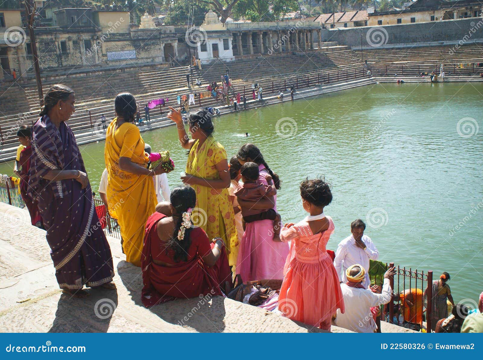 Women Gathering on Ghats, India Editorial Photo - Image of pond, india ...