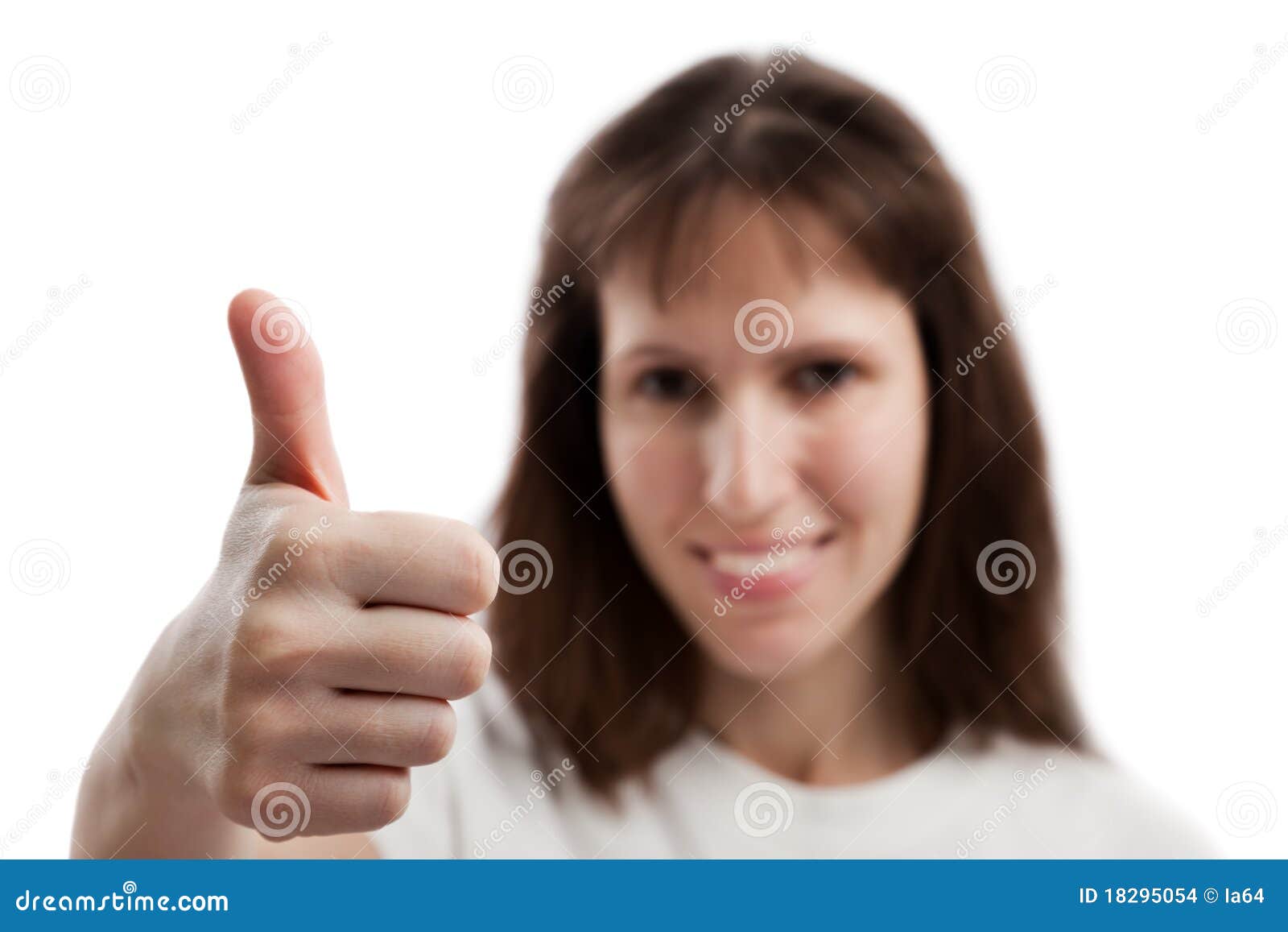 Women gesturing thumb up stock photo. Image of pleased - 18295054