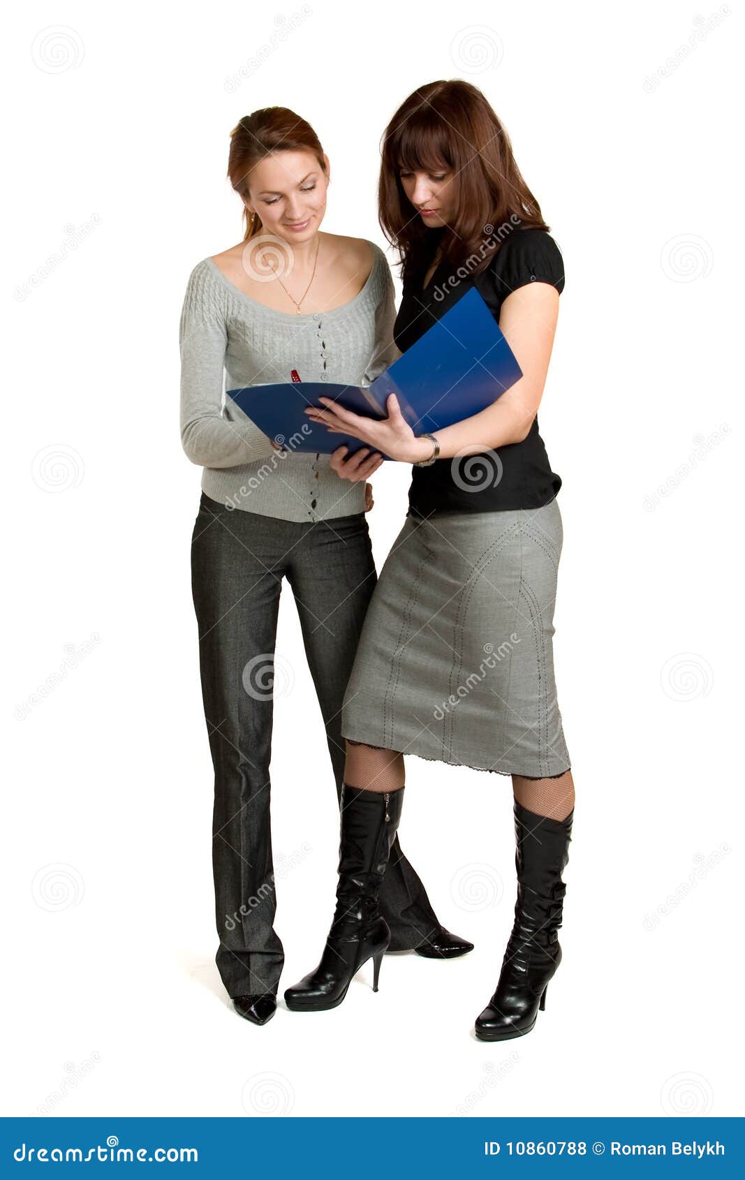 Women Get Acquainted Oneself with the Document. Stock Photo - Image of ...